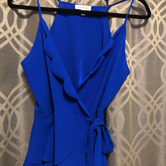 Monteau | Tops | Monteau Wrap Top Royal Blue | Poshmark